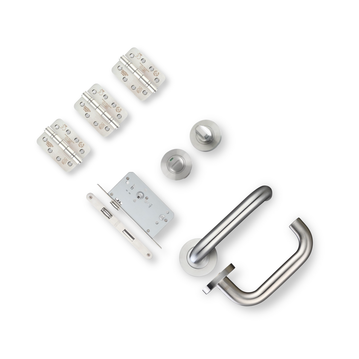 Ironmongery Single Fire Door Kit - Lever, Bathroom Lock, Turn and Rele ...