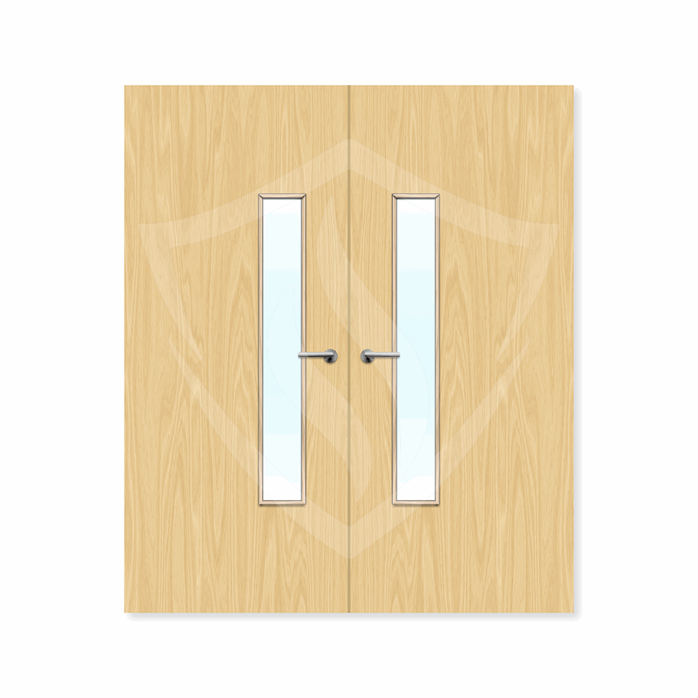 Internal Bespoke Ash Veneer 18g Glazed Double Fd30 fire Door – Premier ...