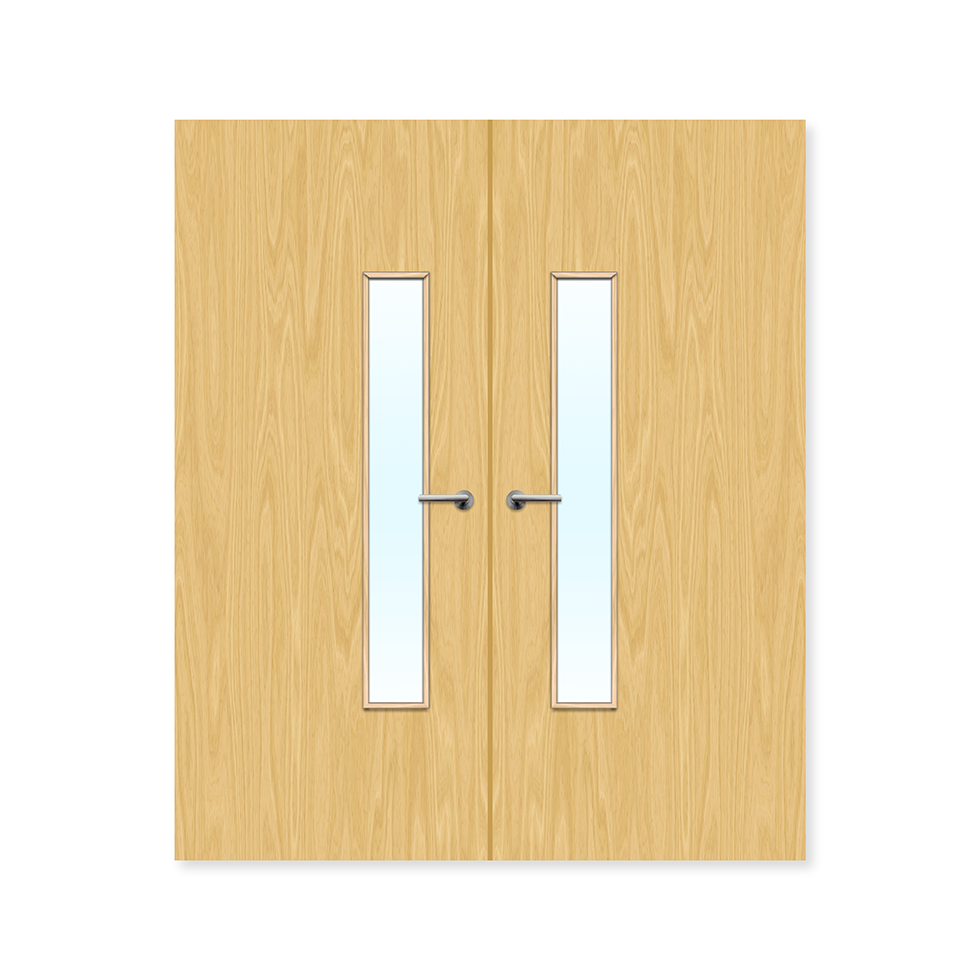 Internal Bespoke Koto Veneer 18G Glazed Double FD60 Fire Door – Premier ...