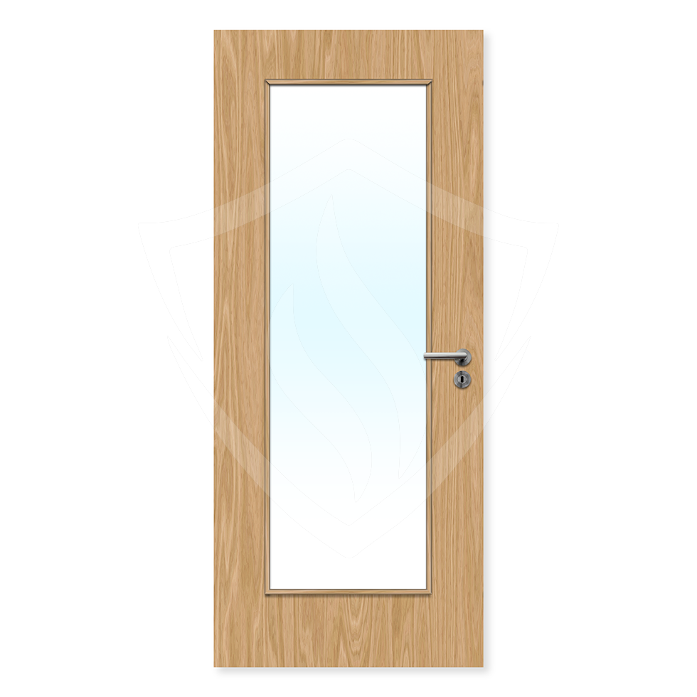 Premier Internal Bespoke Oak Veneer 19G (Pattern 10) Glazed FD60 Fire ...