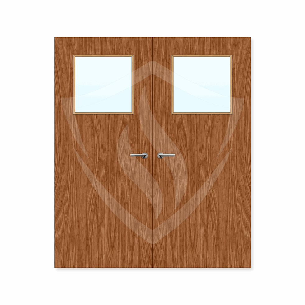 External Bespoke Plywood Paint Grade 1G Glazed Double FD60 Fire Door ...