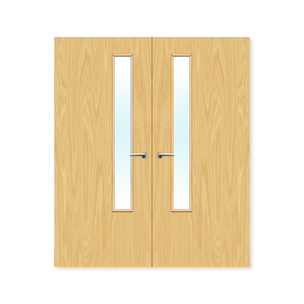 Internal Bespoke Koto Veneer 20G Glazed Double FD30 Fire Door – Premier ...
