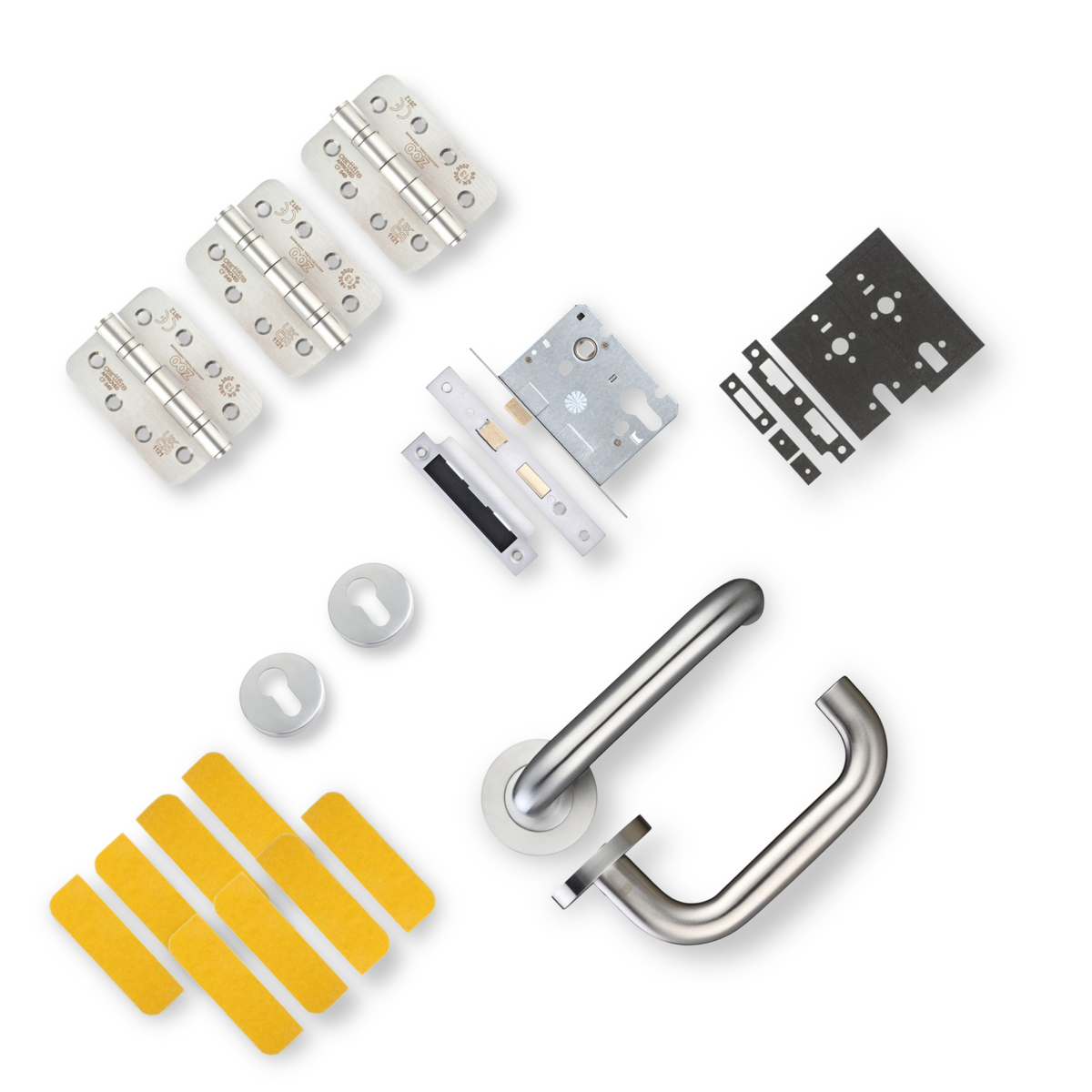 Ironmongery Single Fire Door Kit - Lever, Lock and Escutcheons Hardwar ...