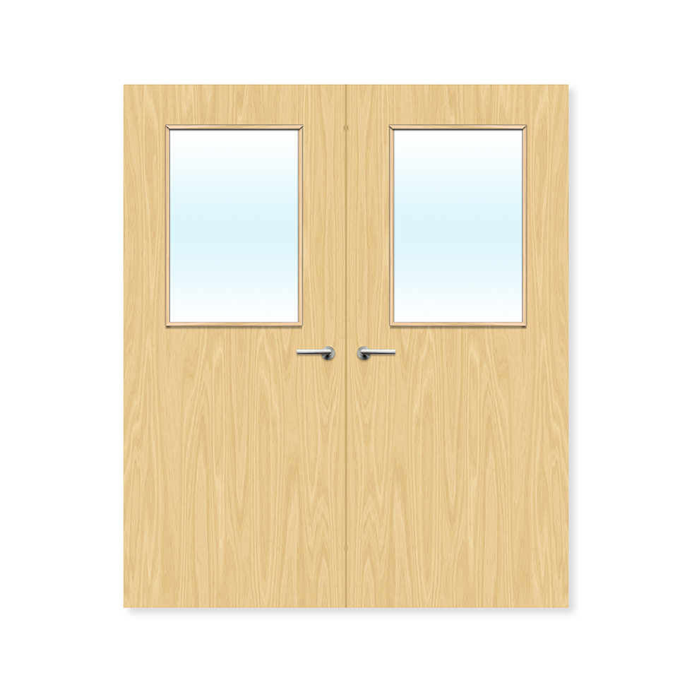 Internal Bespoke Ash Veneer 2G Glazed Double FD60 Fire Door – Premier ...