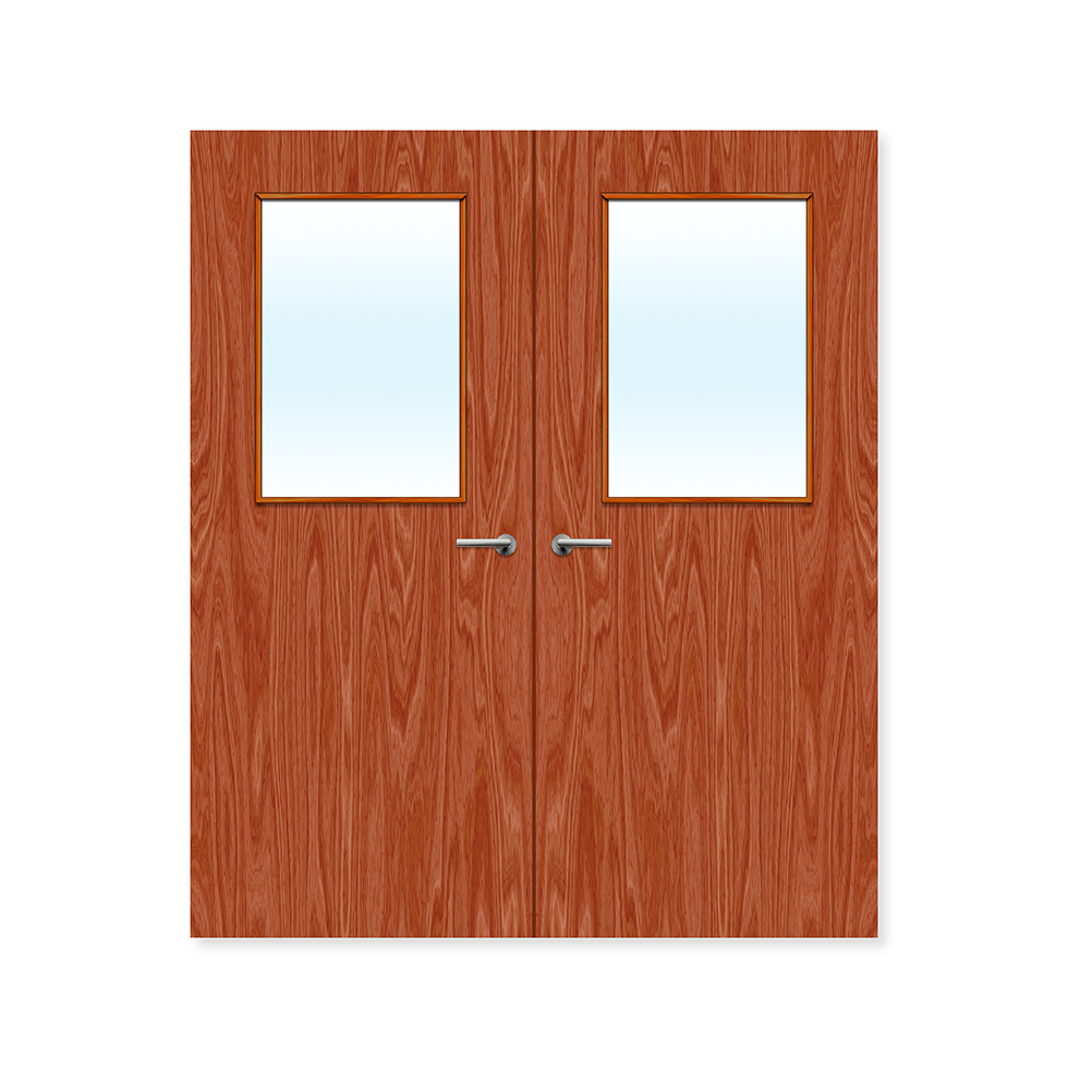 Internal Bespoke Sapele Veneer 2G Glazed Double FD60 Fire Door ...