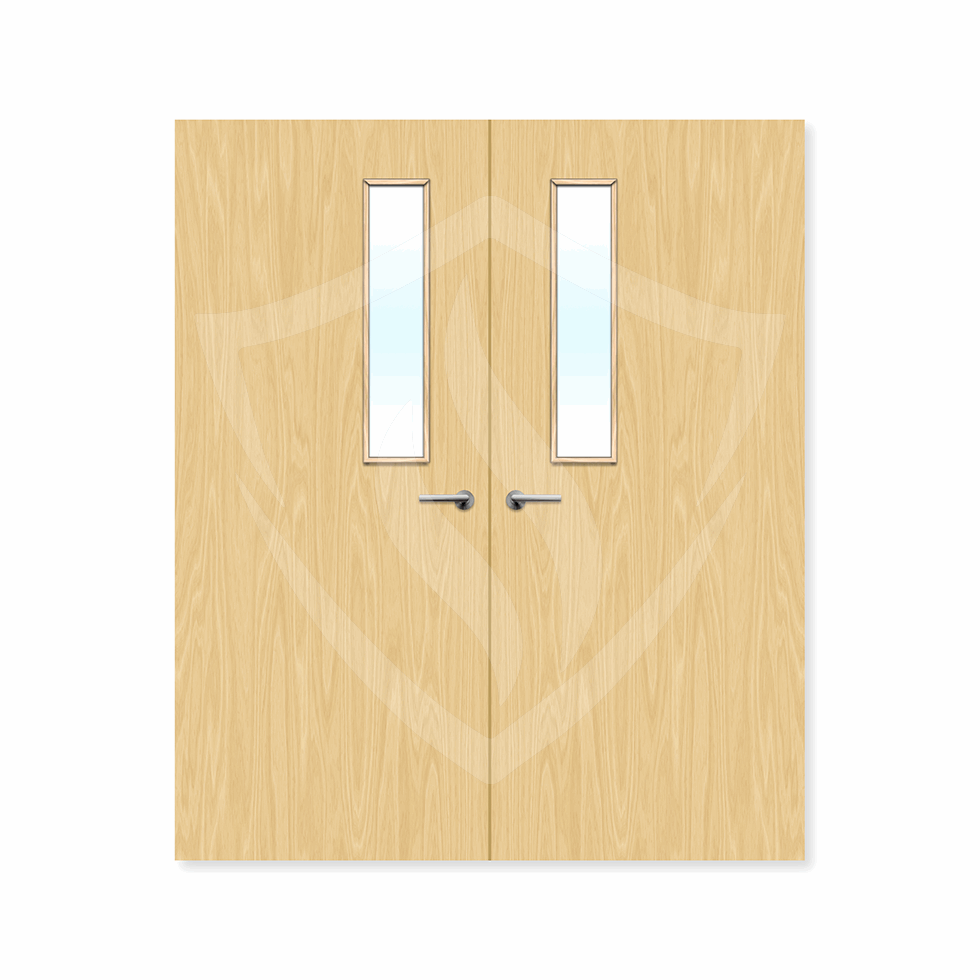 Internal Bespoke Ash Veneer 3g Glazed Double Fd30 fire Door – Premier ...