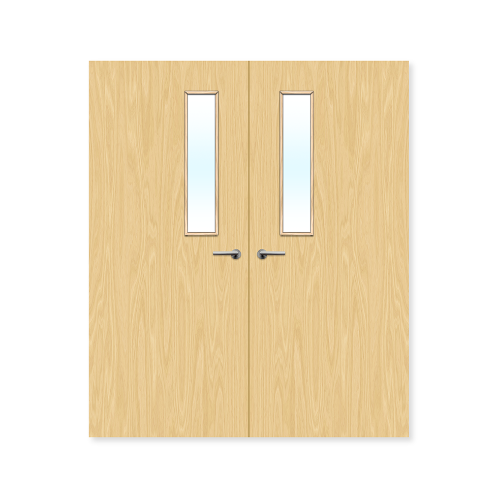 Internal Bespoke Ash Veneer 3G Glazed Double FD60 Fire Door – Premier ...
