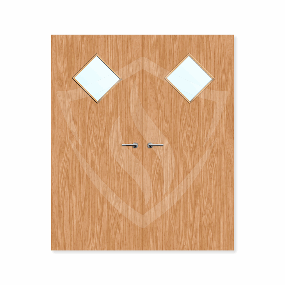 Internal Bespoke Beech Veneer 6g Glazed Double Fd30 fire – Premier Fire ...