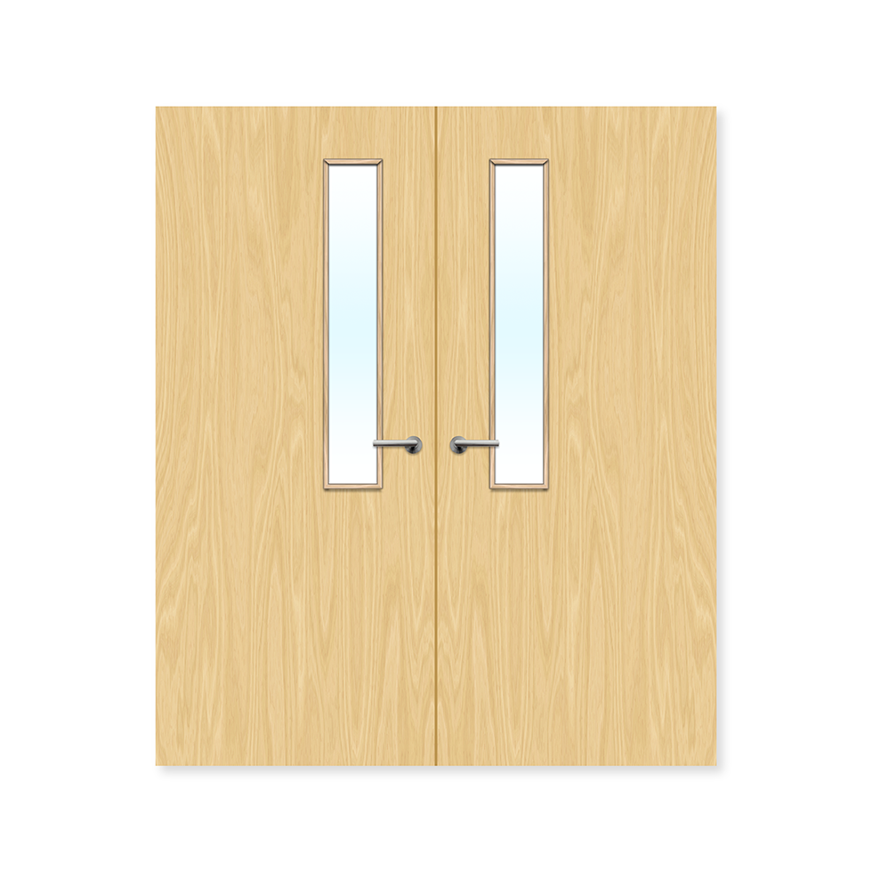 Internal Bespoke Ash Veneer 7G Glazed Double FD60 Fire Door – Premier ...