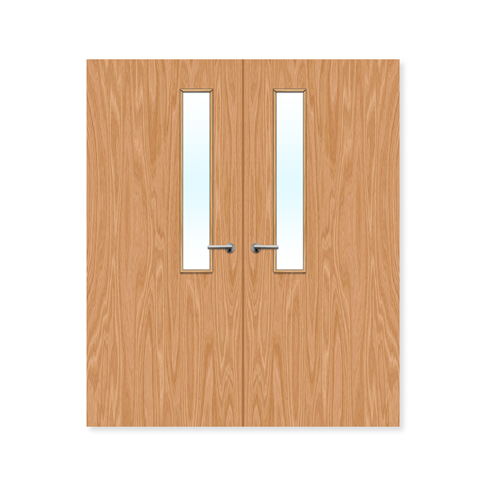 Internal Bespoke Beech Veneer 7G Glazed Double FD60 Fire Door – Premier ...