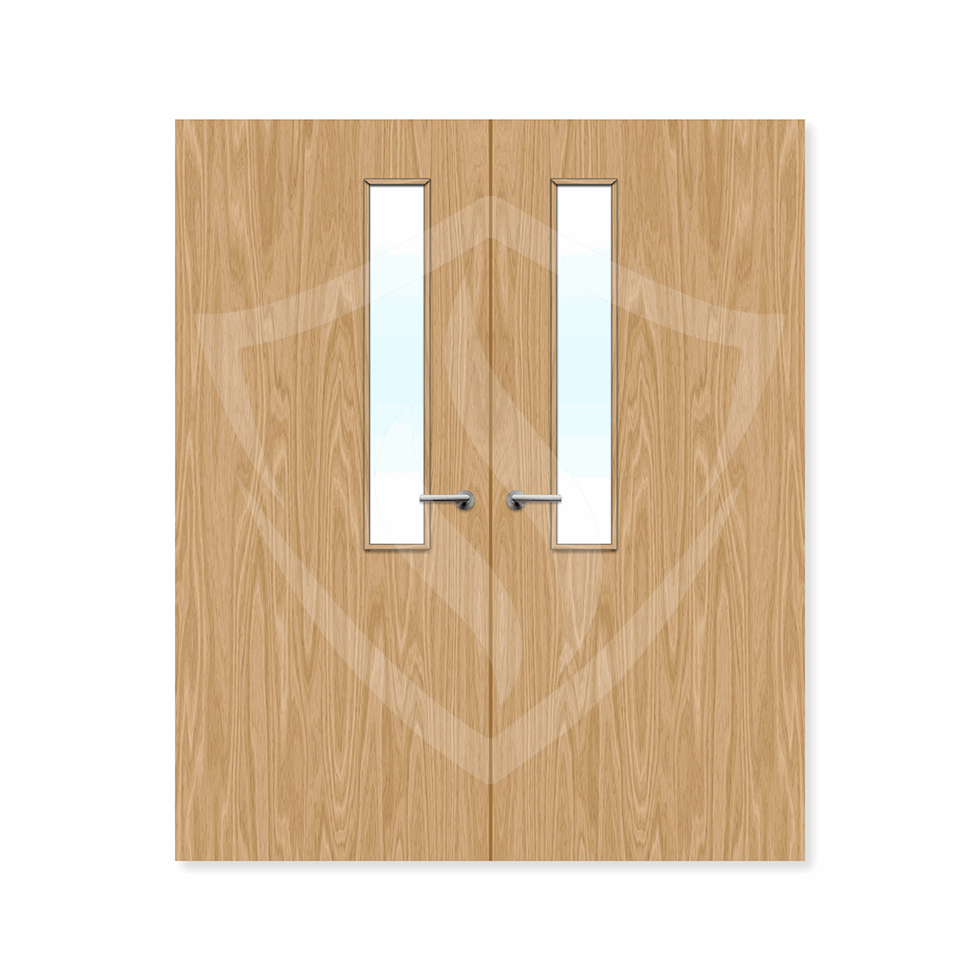 Internal Bespoke Oak Veneer 7g Glazed Double Fd30 fire Door – Premier ...