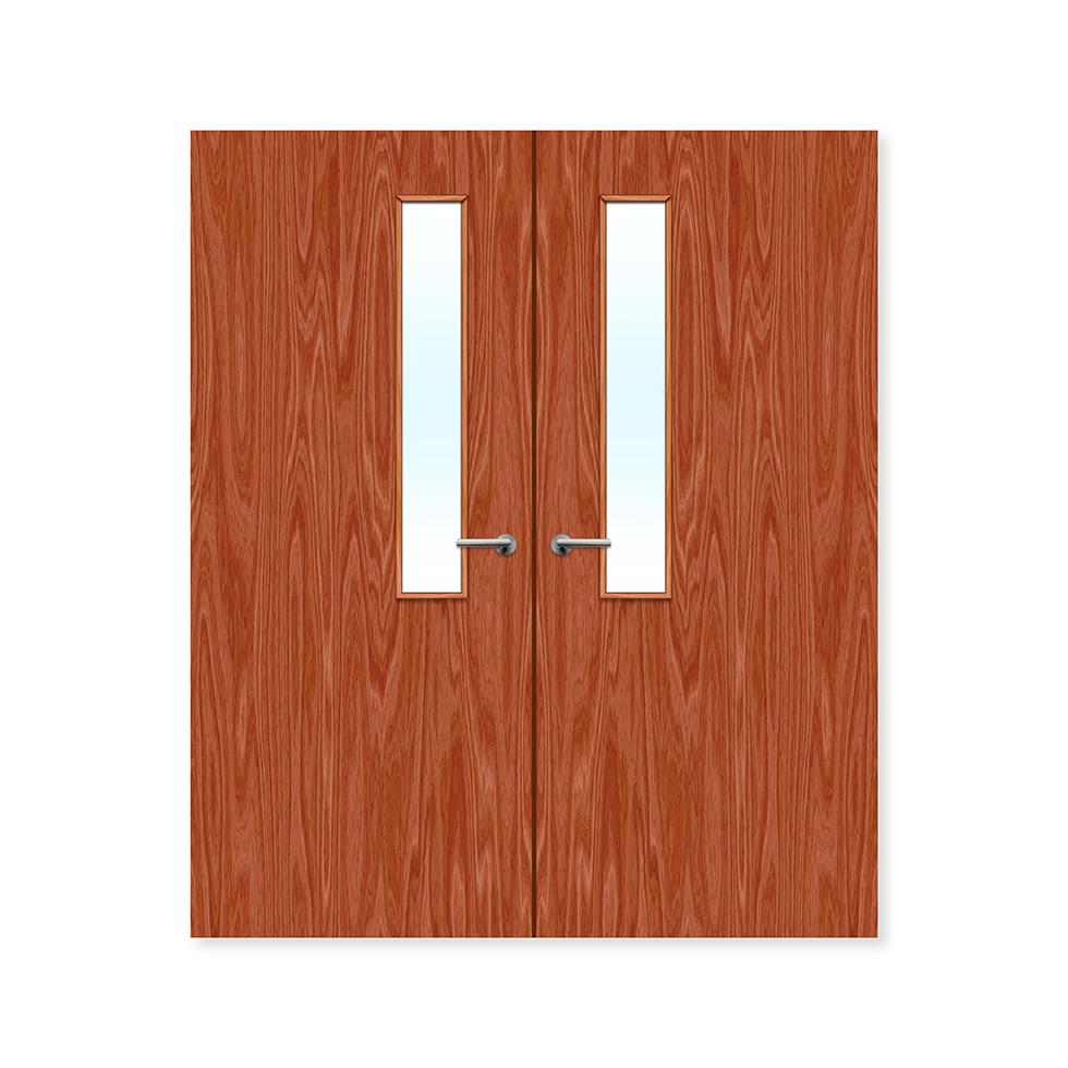 Internal Bespoke Sapele Veneer 7G Glazed Double FD60 Fire Door ...