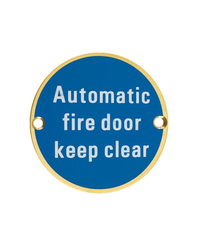 Zoo Automatic Fire Door Keep Clear (76mm Dia.) – Premier Fire Doors