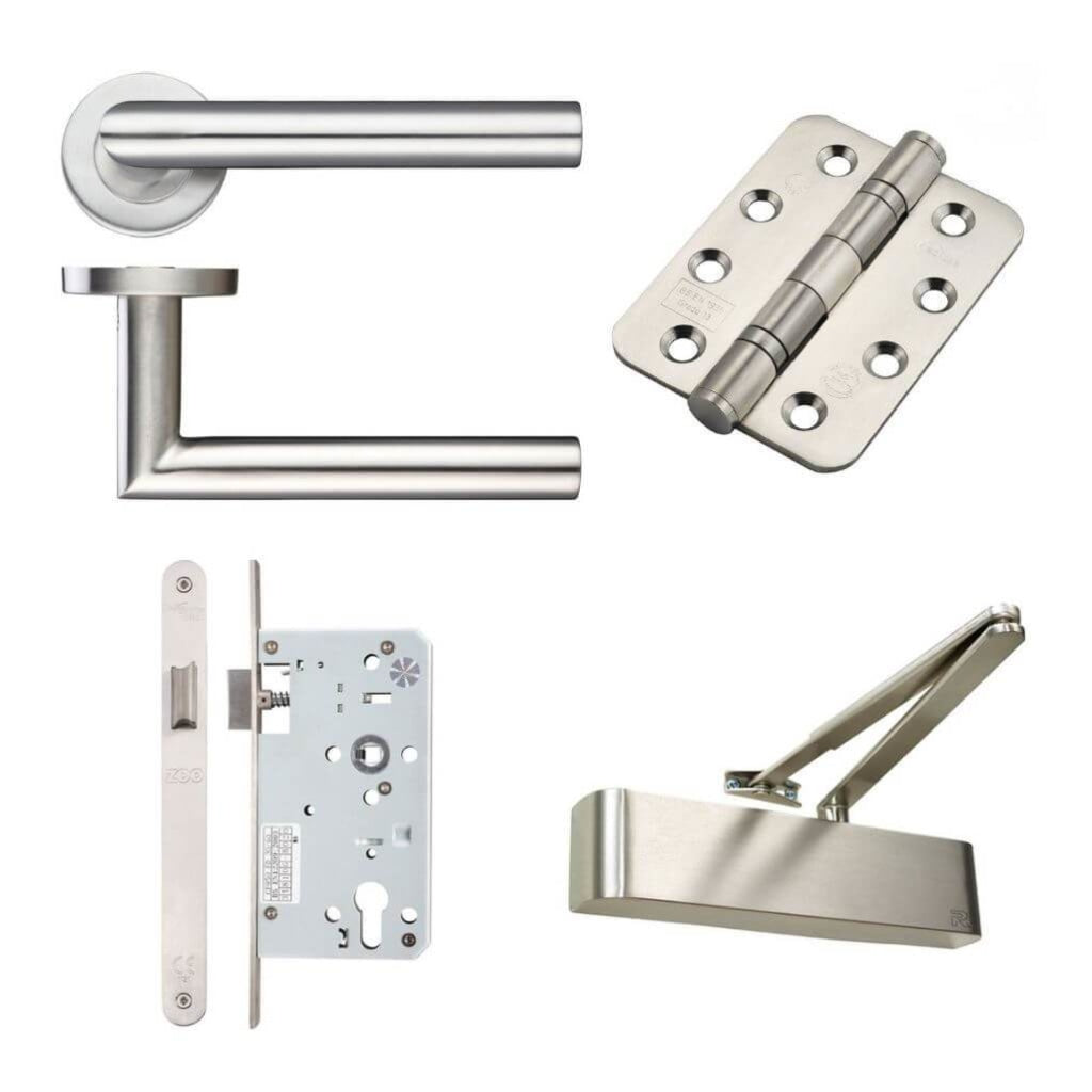 Ironmongery fire Door Kit - Lever Latch and Closer Hardware – Premier ...